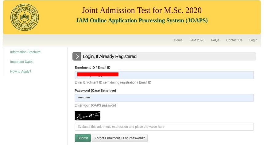 IIT JAM Admit Card 2022 (Released) - Download Hall Ticket, JOAPS Login