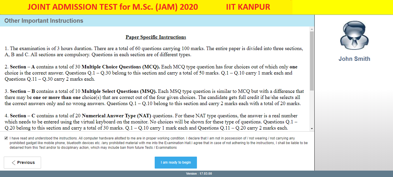 IIT JAM Mock Test 2022 - Online Practice & Preparation Test