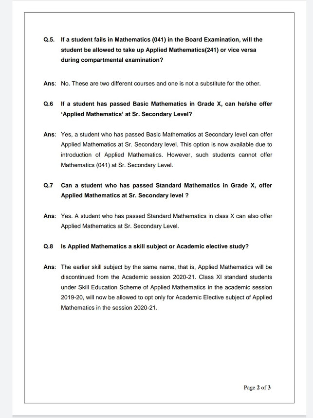CBSE Introduces Applied Maths As Academic Subject For Class 11 And 12