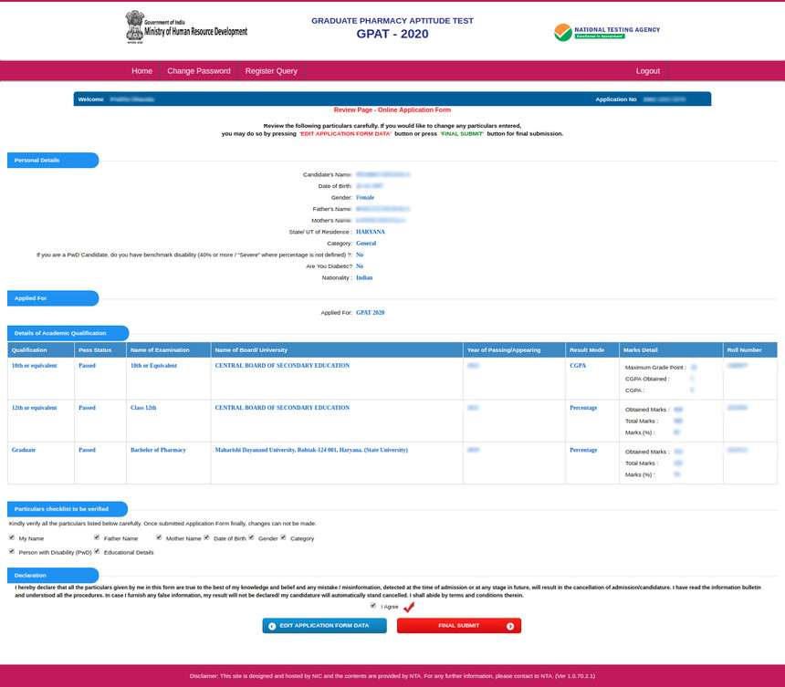 GPAT Registration 2020/Application Form: Last Date Dec 12 to select city