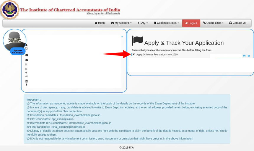 CA Foundation Exam Form 2020 (Started): Apply online here