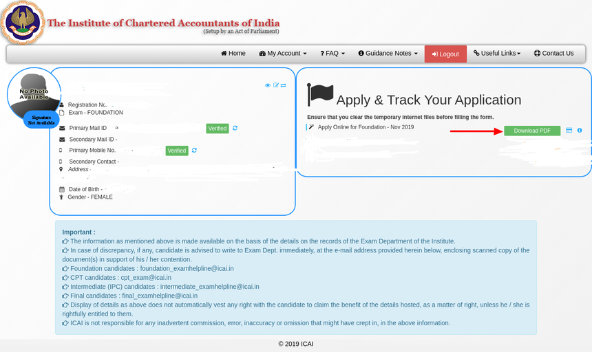 CA Foundation Exam Form 2020 (Started): Apply online here