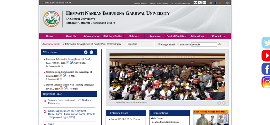 HNBGU Result 2020 (Declared) - Cut off, Merit List & Counselling process