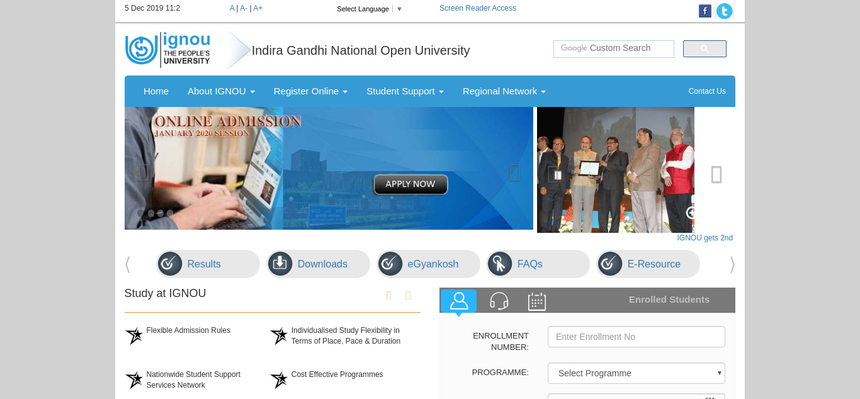 IGNOU Student Login 2020, Portal – Student Zone, Online Admission Status