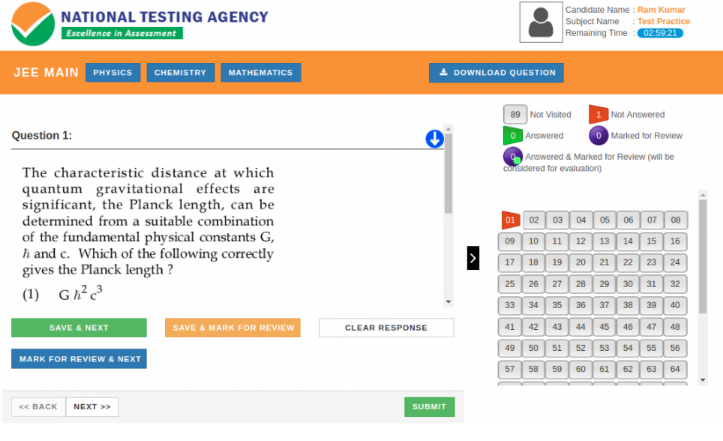 JEE Main Mock Test 2020 - Download free Mock test Papers