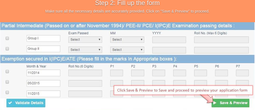CA Intermediate Exam Form 2020, Application Form (Released) - Check ...