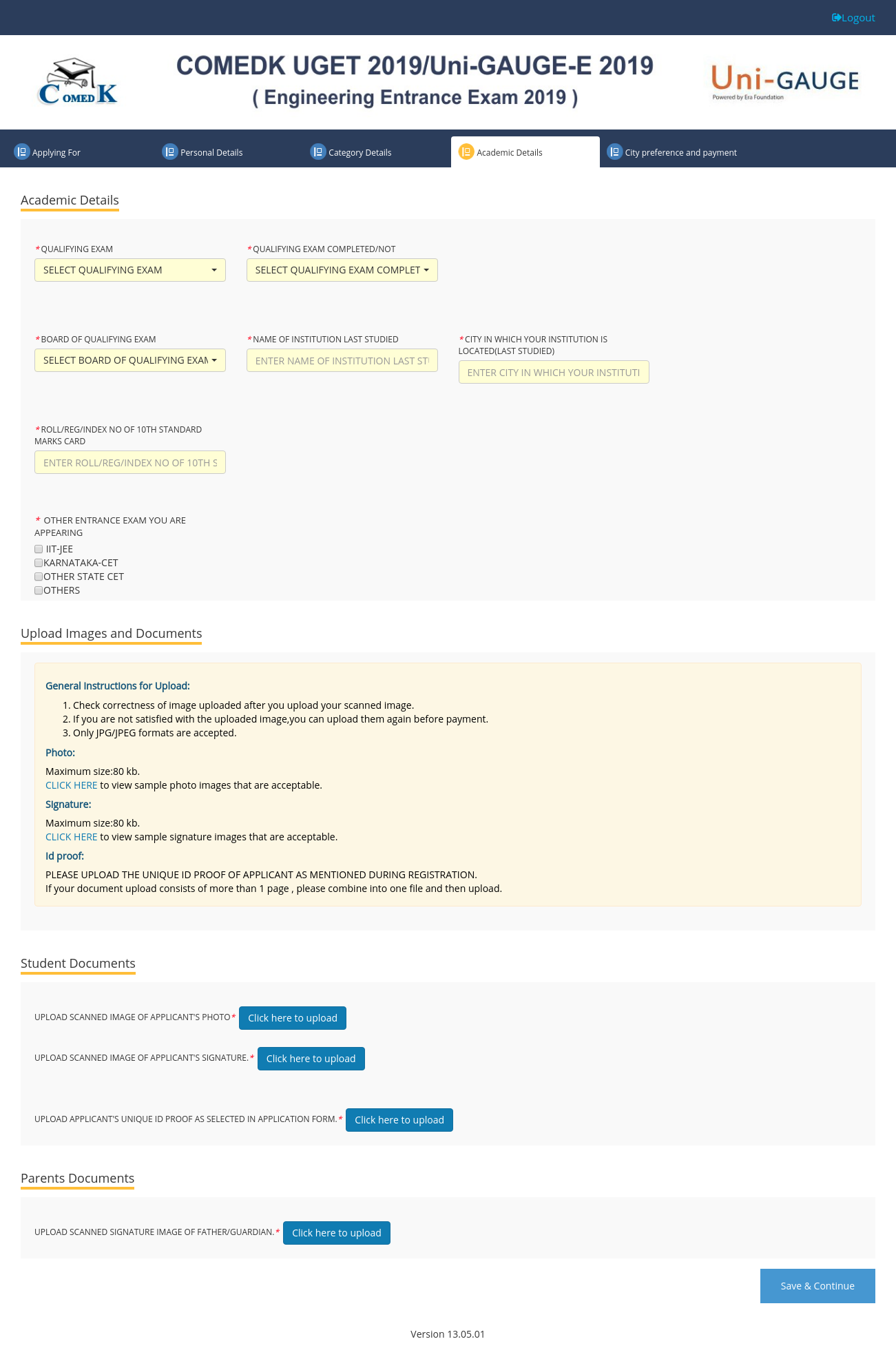 COMEDK UGET Application Form 2019, Registration (Released)- Apply here