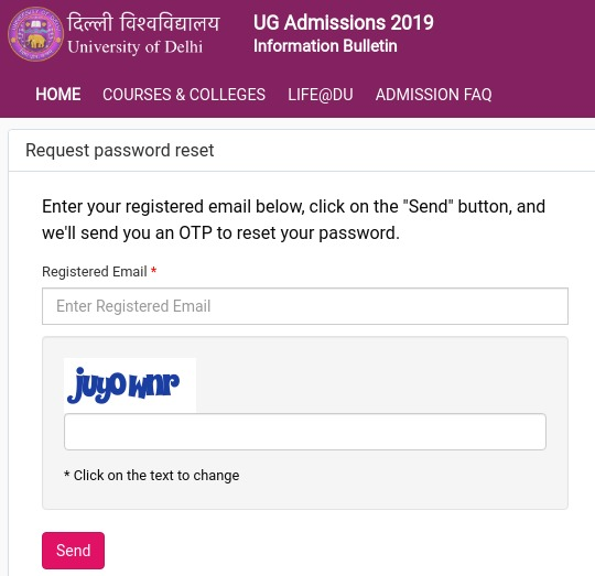 DU Application Form 2020, Correction Window - Apply Here