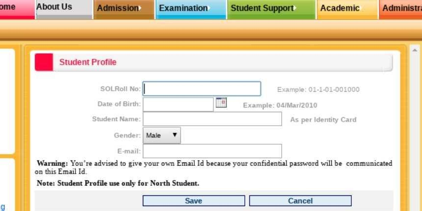 DU SOL Candidate Login 2020 (Open): Student Profile, Register, Demand ...