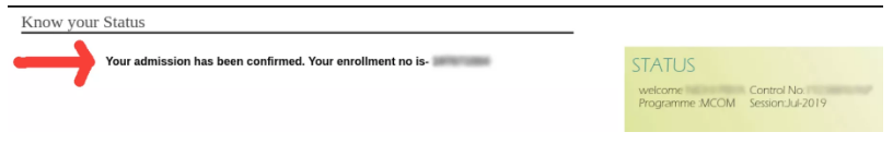 IGNOU Admission Status 2020 - Know January & July Session Status