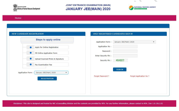 JEE Main Application Form 2020 - Over