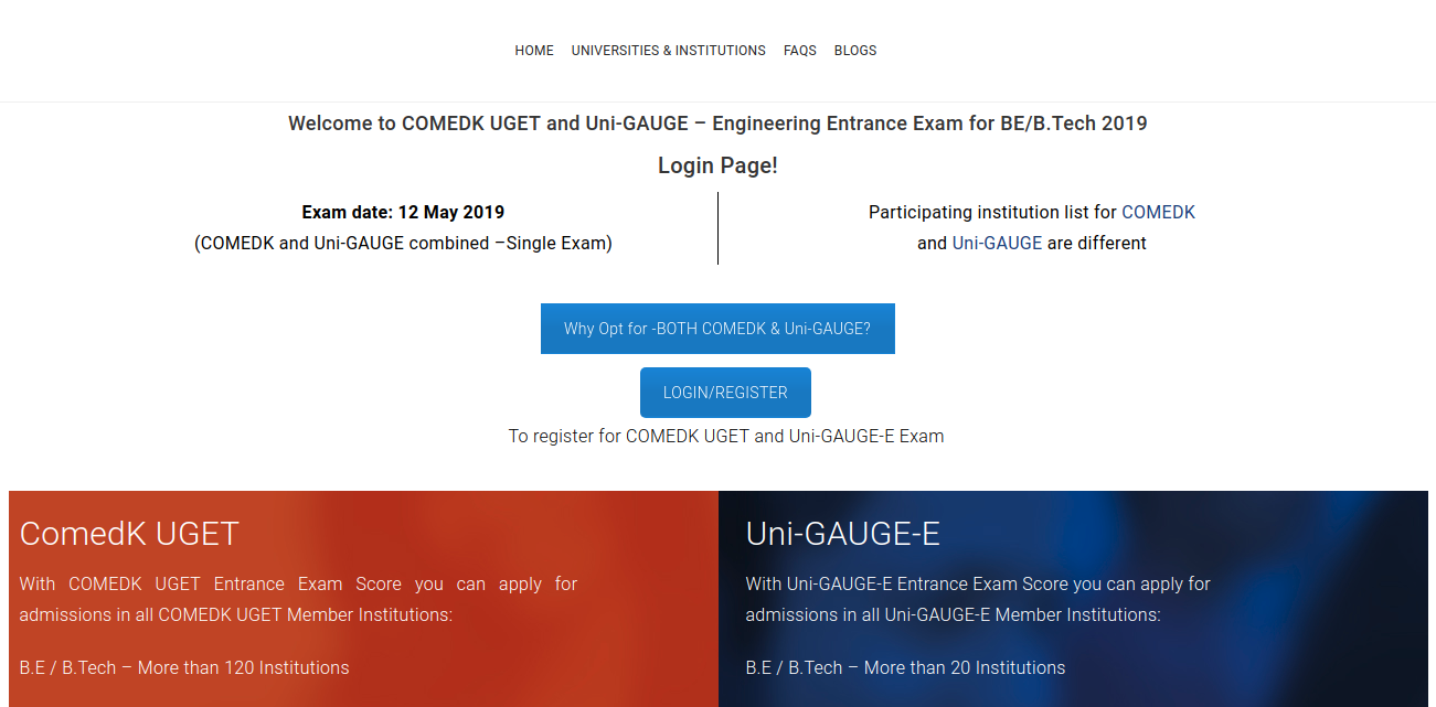 COMEDK UGET Application Form 2019, Registration (Released)- Apply here