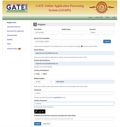 How to fill GATE 2020 Application Form - Step by step Procedure