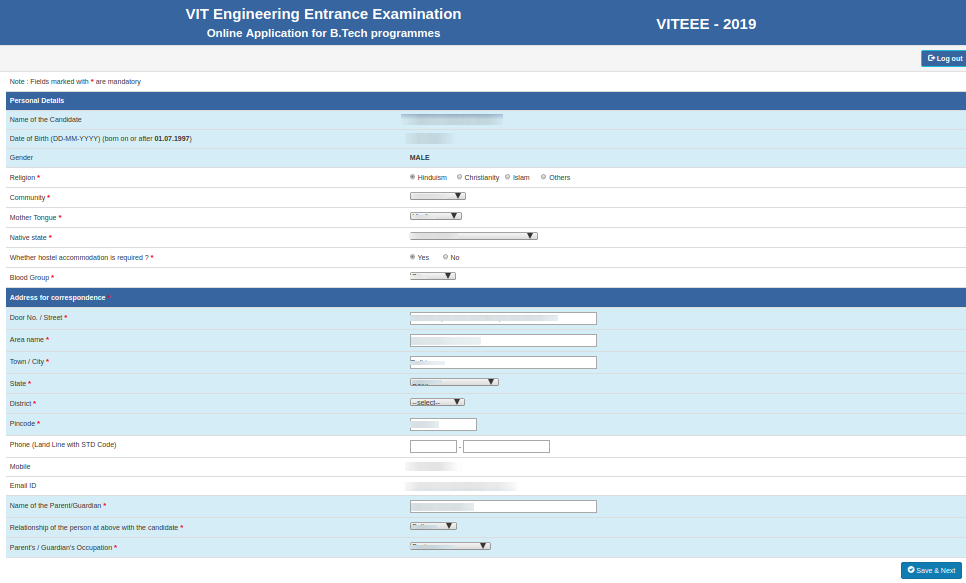 How to fill VITEEE 2019 Application Form - Complete Guide