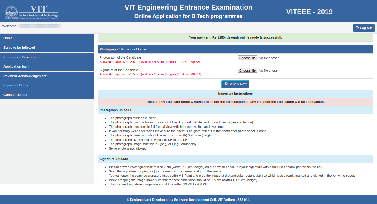 How to fill VITEEE 2020 Application Form - Step by Step Procedure