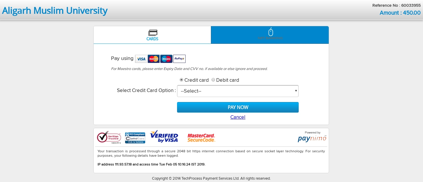 AMU Application Form 2019, Registration: Last Date February 28