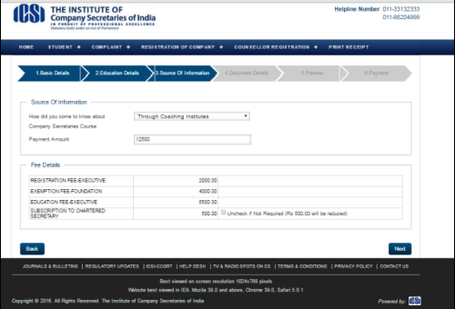 CS Executive Registration 2020 - Dates, Eligibility, Fees, Process