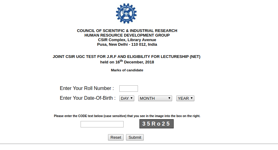 CSIR UGC NET Result 2018 December (Released) - Check Scorecard Here