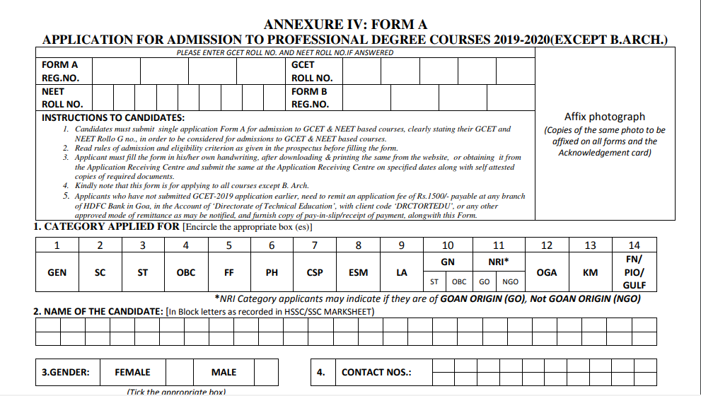 Goa MBBS Application Form 2019 - Apply here