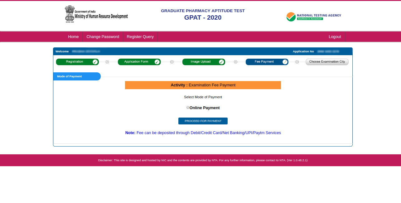 GPAT Registration 2020/Application Form: Last Date Dec 12 to select city