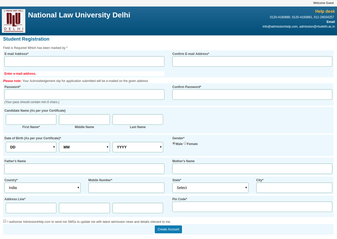 AILET Application Form 2020 (Out): Apply before April 8