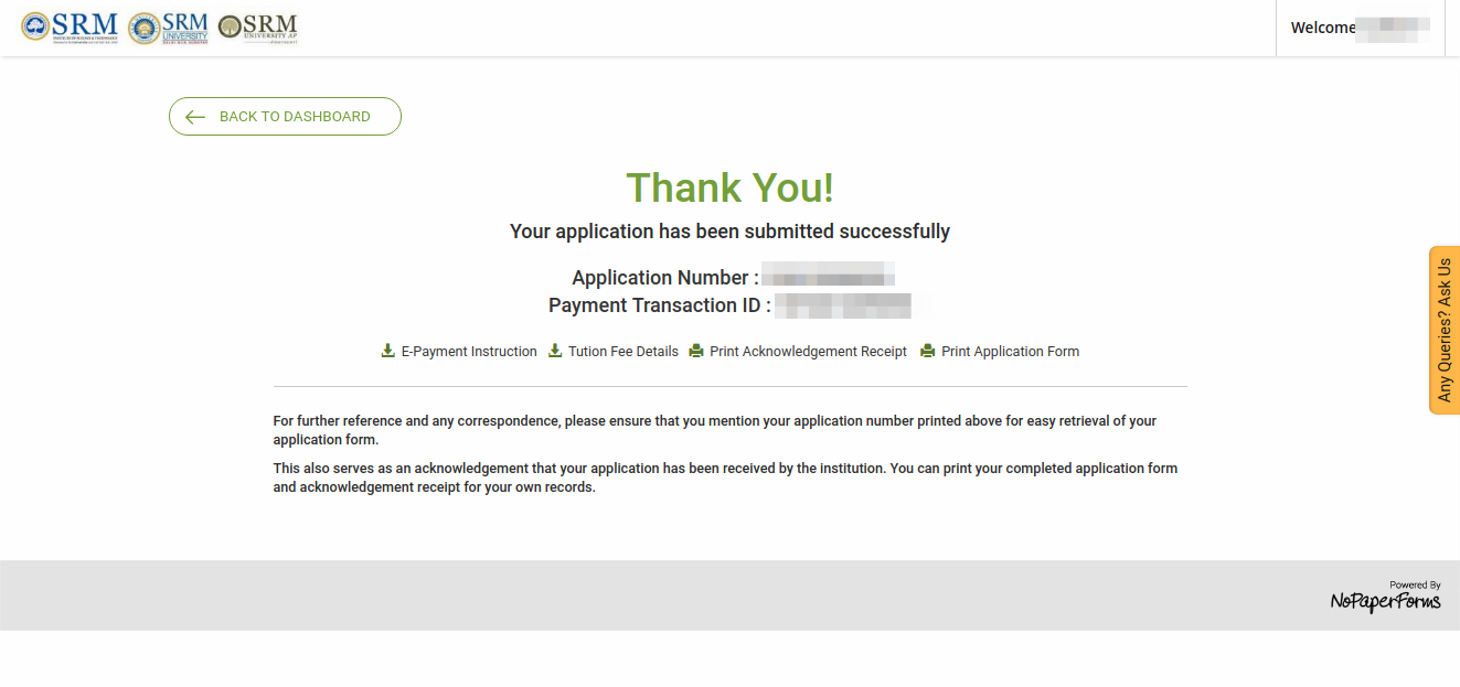 SRMJEEE Application Form 2019 (Released), Registration – Apply here