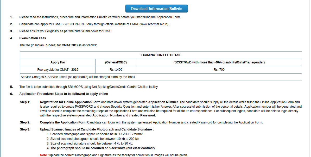 How to Fill CMAT 2019 Application Form - Stepwise Procedure