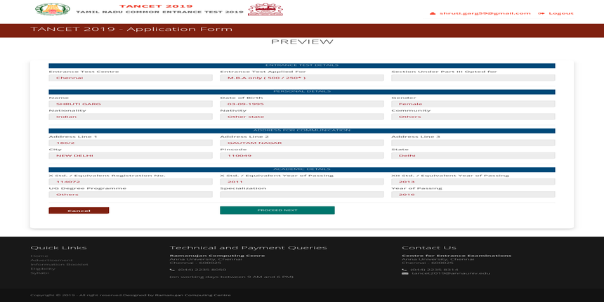How to fill TANCET Application form 2019 - Check Here