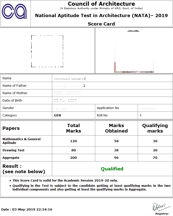 NATA Result 2019 (Declared) - Download Score Card Now
