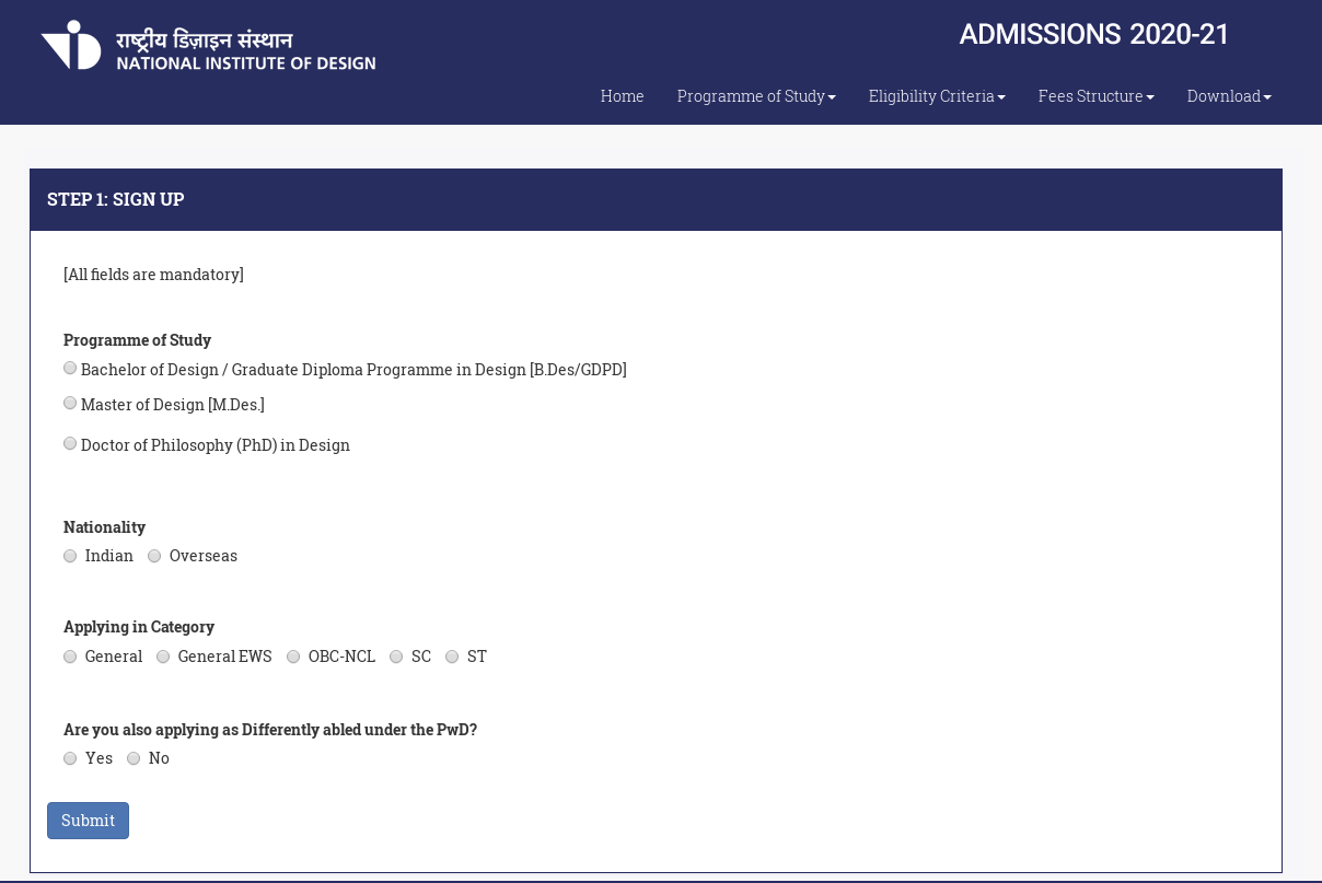 NID DAT Application Form 2020 - Apply here!